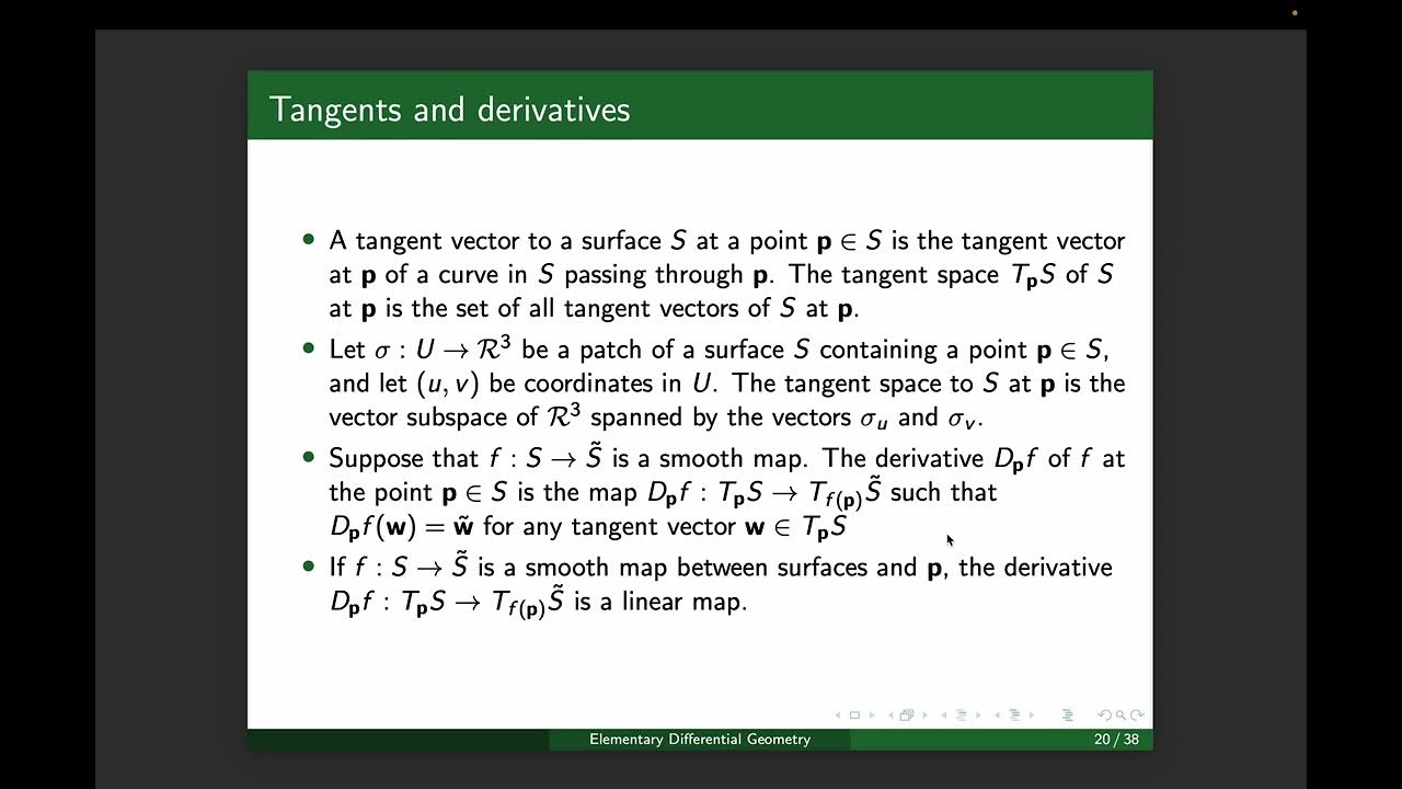 Elementary Differential Geometry 05: Tangents and normal vectors on surfaces - YouTube