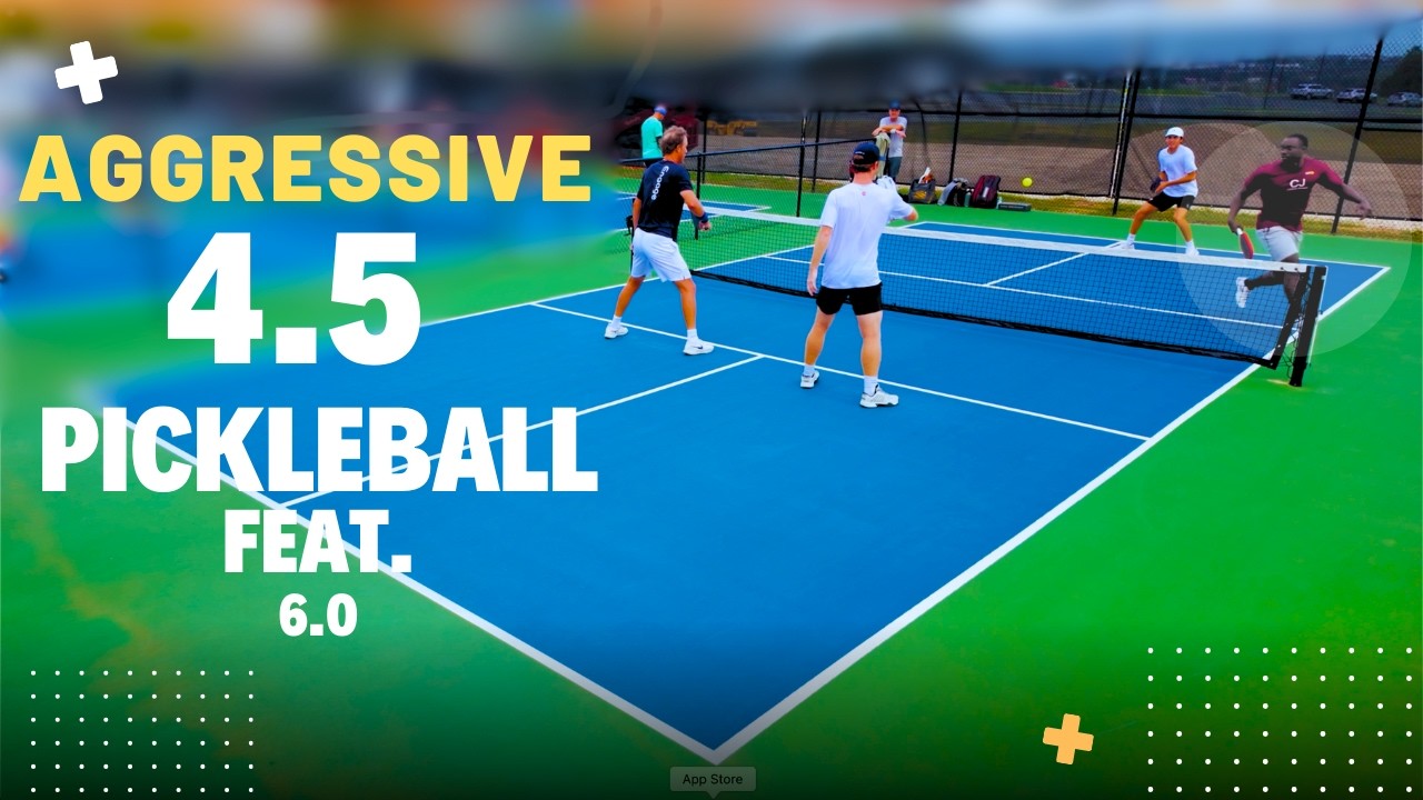 Intense 4.5 Pickleball Game Men's Doubles Feat. 2 Pros - YouTube