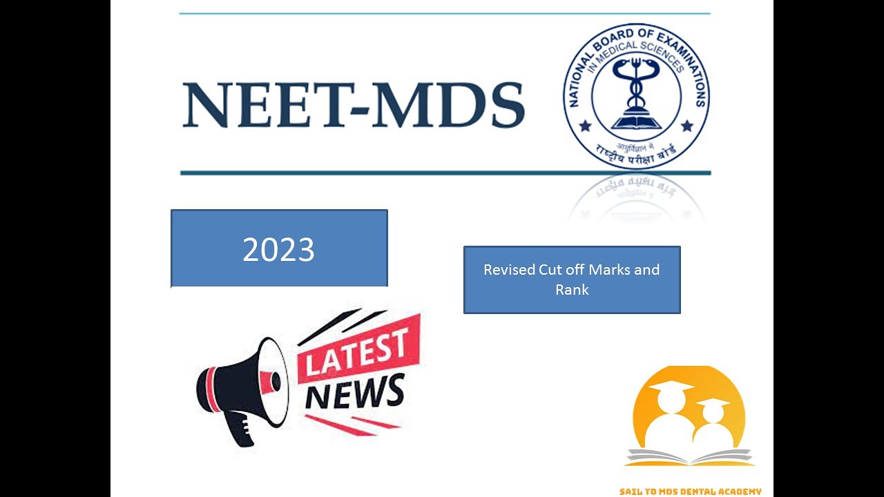 NEET MDS 2023 Revised Cut off with Marks and Rank - YouTube