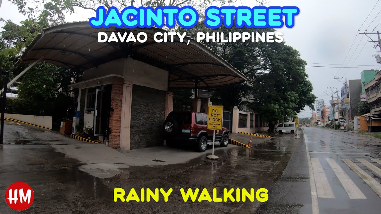 Rain Walking Tour - Jacinto Street, Davao City, Philippines - YouTube