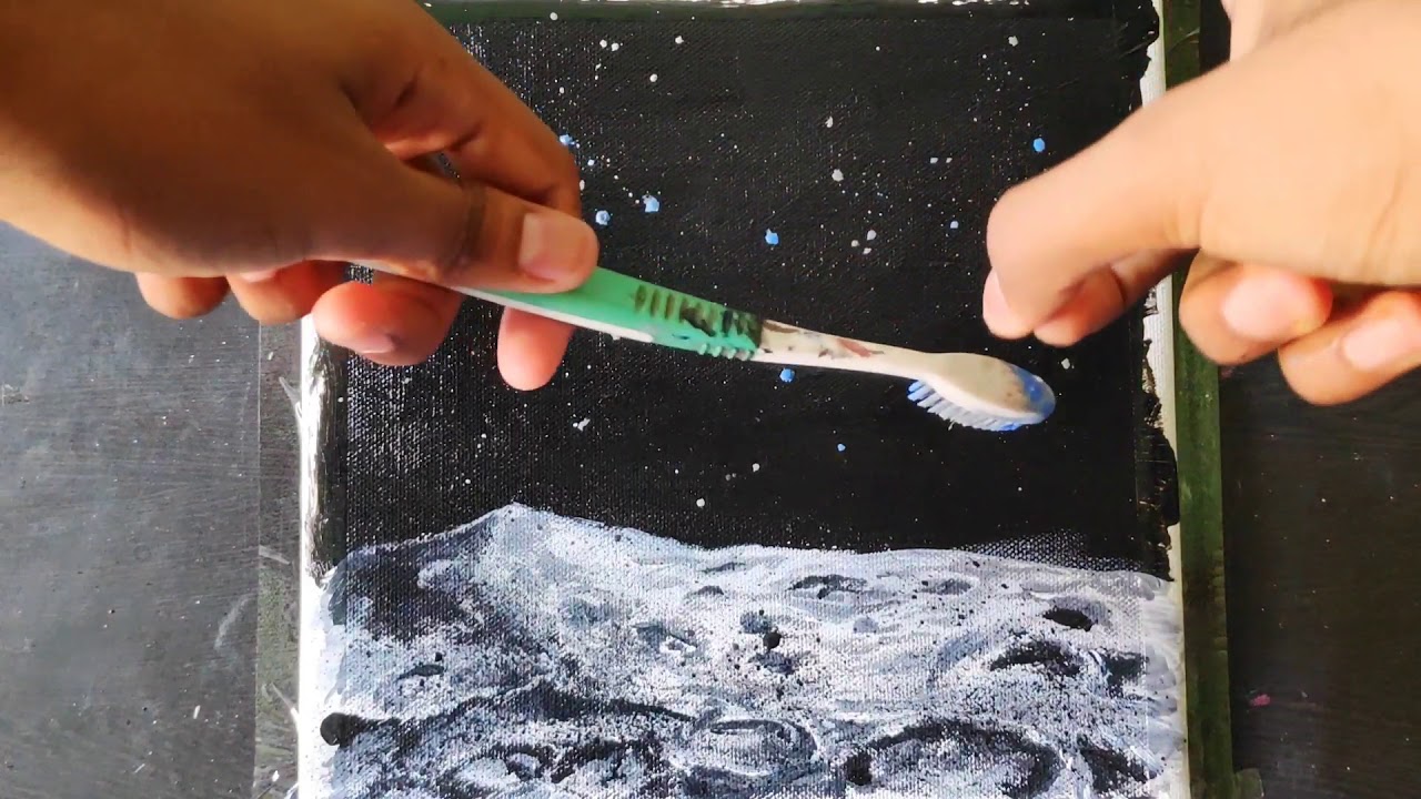 ACRYLIC ART PAINTING (Astronaut on the moon)tutorial for beginner step ...