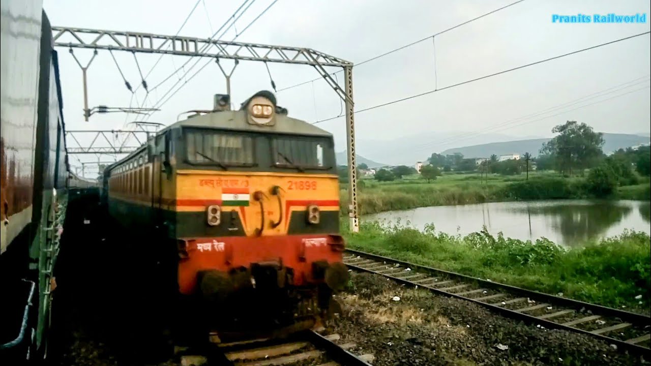Onboard 11009 Sinhagad Express | Speedy Action,TVC-CST Train Crossing ...