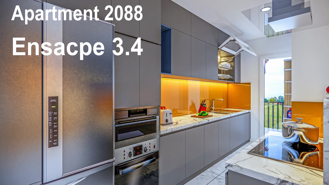 Enscape Living room & Kitchen interior render Tutorial | enscape ...