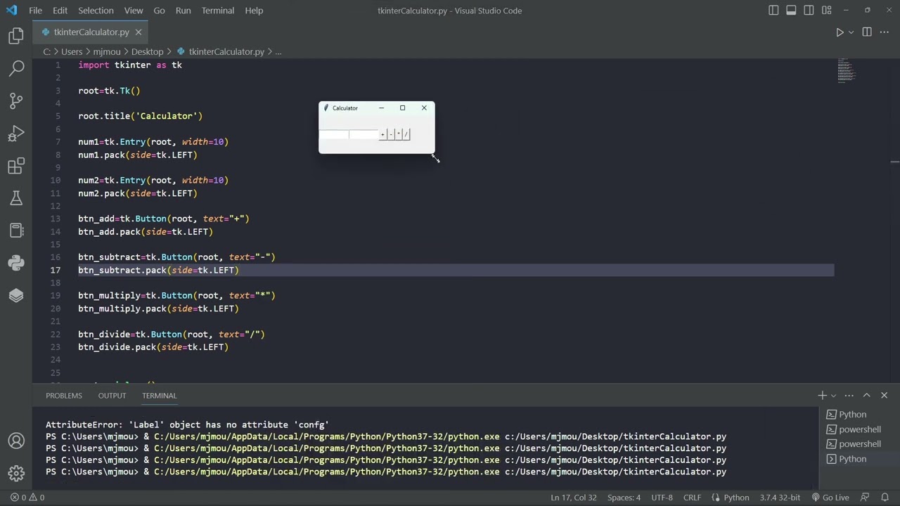Building A Calculator With Tkinter In Python YouTube Building A Calculator With Tkinter In Python YouTube