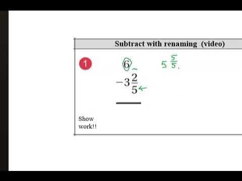 Subtract Fractions with Renaming #24 - YouTube