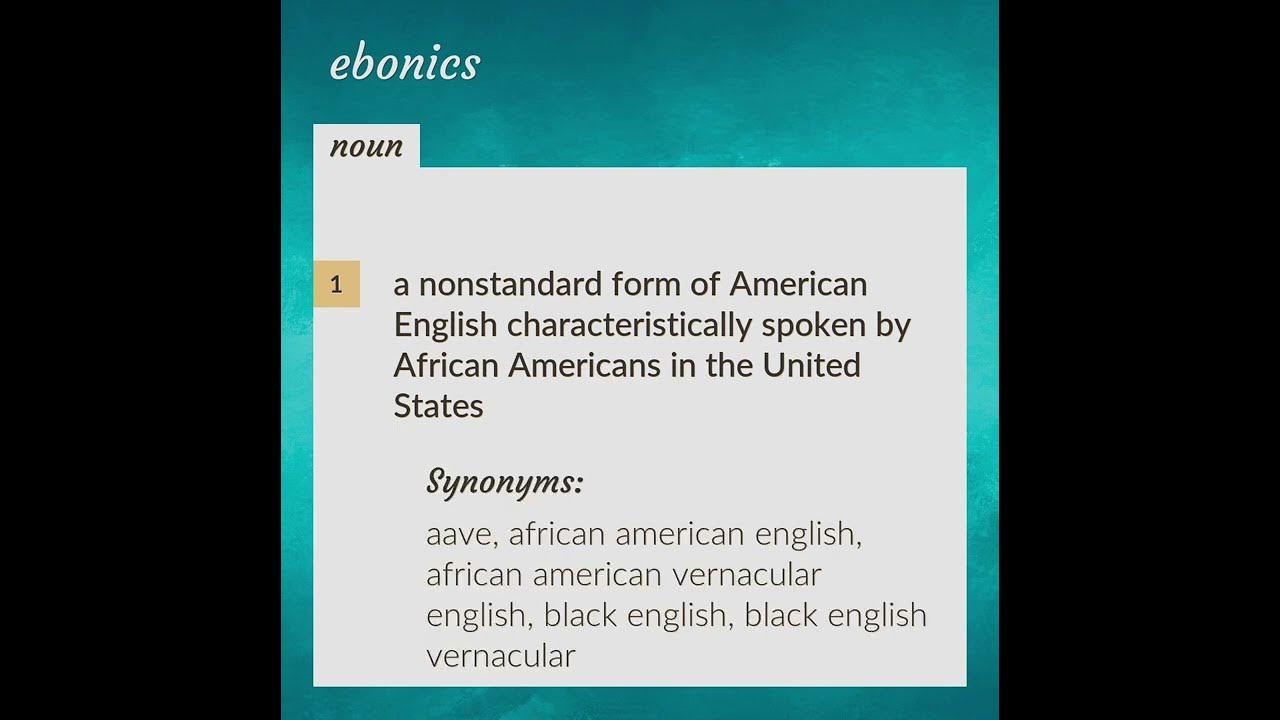 Ebonics Meaning Of Ebonics YouTube ebonics-meaning-of-ebonics-youtube