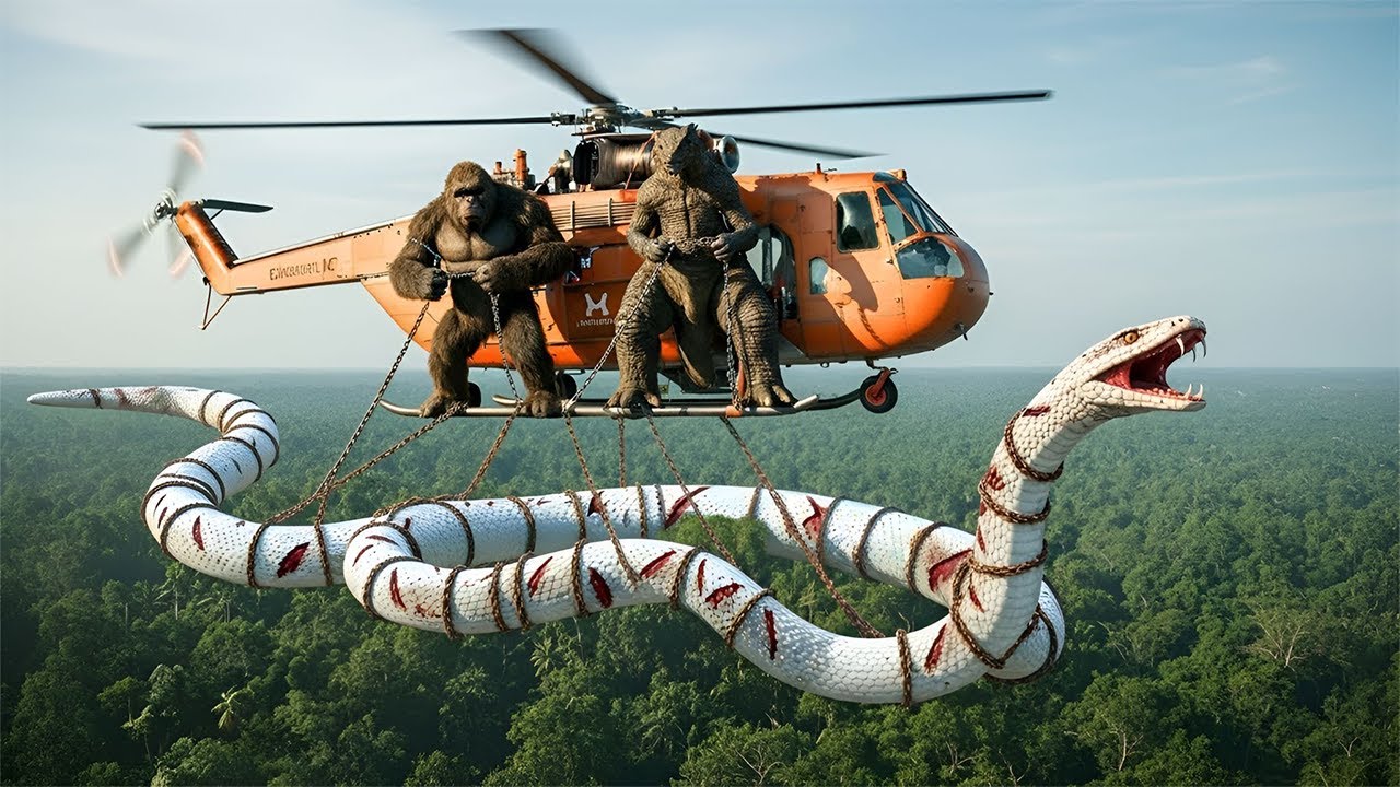 King Kong, Godzilla & Giant Green Hulk vs Giant Cobra Snake | Epic ...