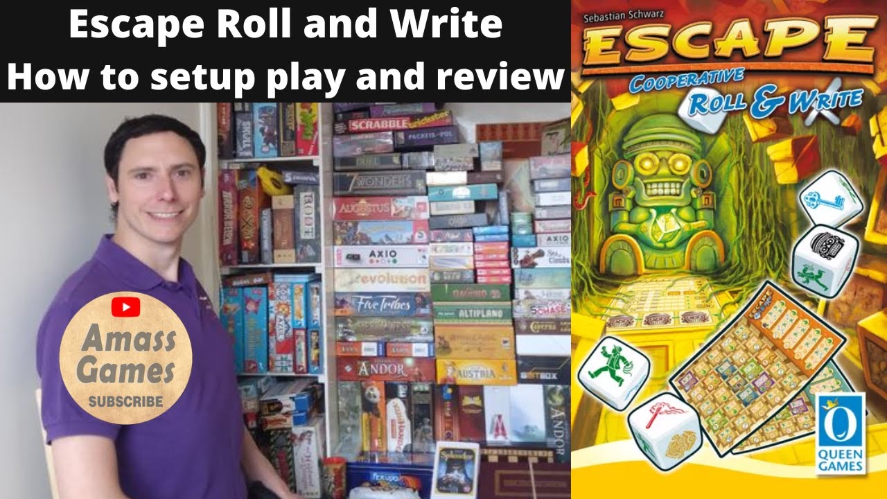 Escape Co-operative Roll and Write board game - how to setup play and ...