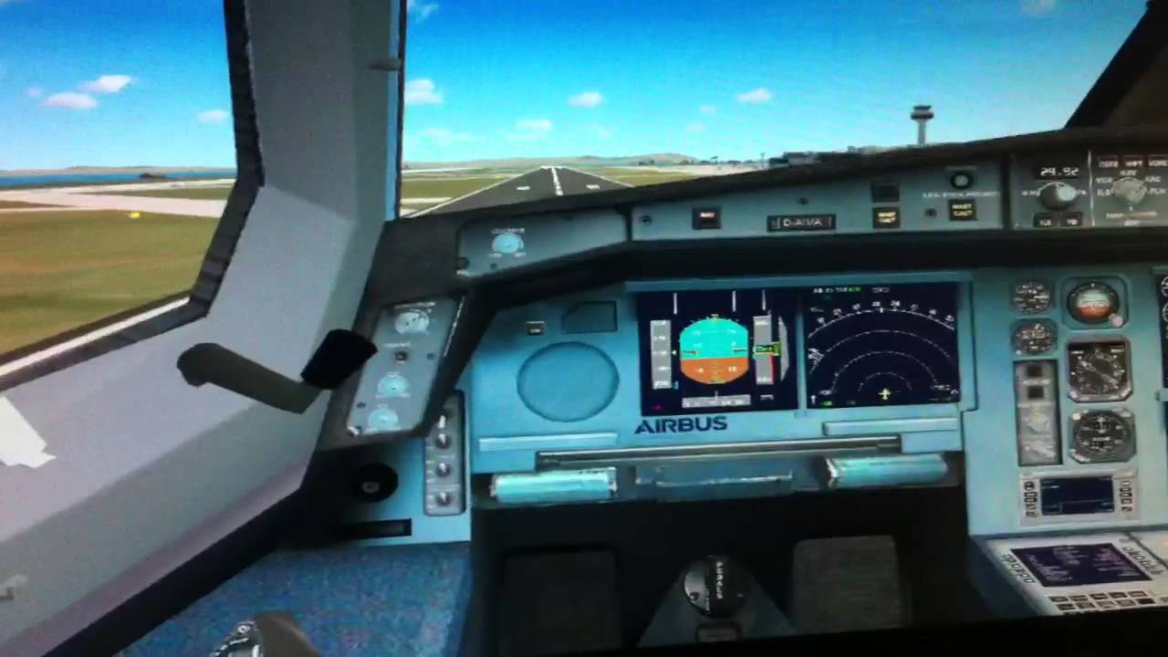 a380 landing cockpit view - FSX- - YouTube