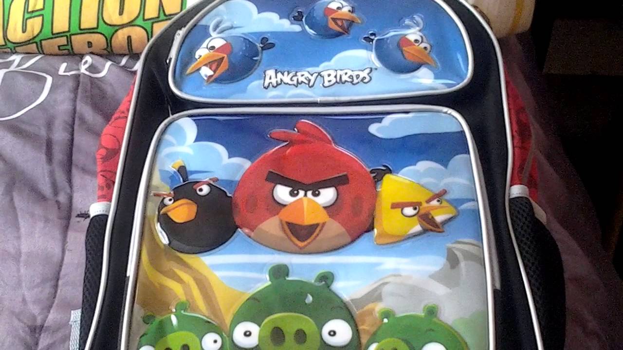 I got angry bird backpack - YouTube