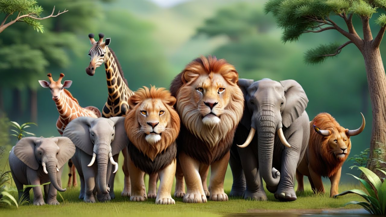 Cute Cartoon Animal Sounds Compilation; Rhino, Camel, Dog, Moose ...