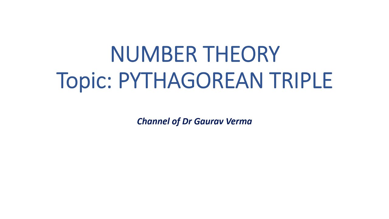 || Pythagorean triple || Number theory - YouTube