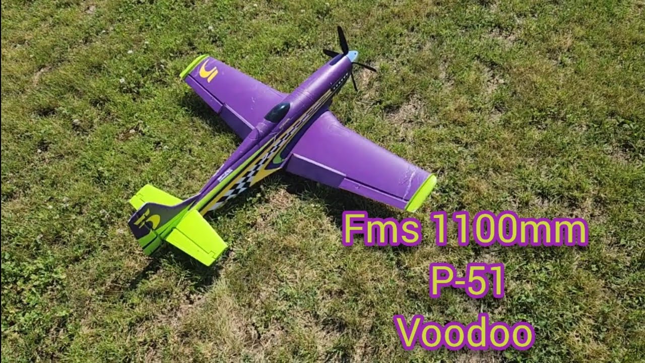 fms 1100mm p-51 mustang Voodoo 6s flight - YouTube