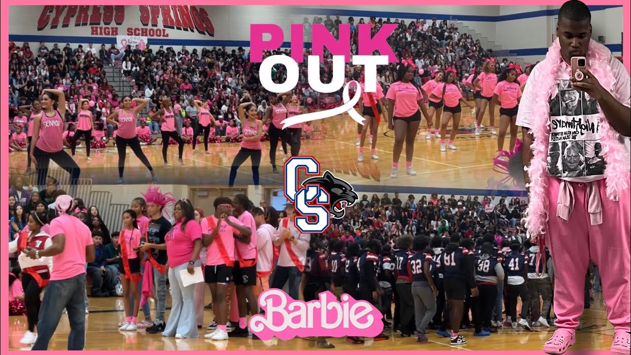 Pink Out Pep Rally For Breast Cancer Awareness Vlog | CY-Springs High ...