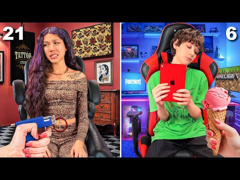 KIDS TURN WHATEVER AGE THEY WANT *BAD IDEA* | Familia Diamond