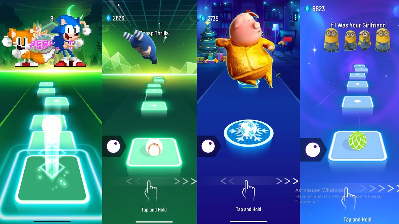 ODDBODS 🆚 MINIONS 🆚 GUNTER 🆚 SONIK | TILES HOP MANIA - YouTube