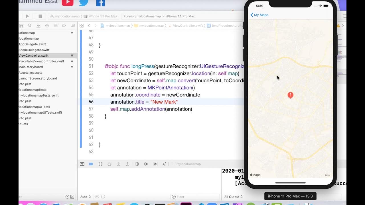 59 Swift Xcode project build map with your places - YouTube