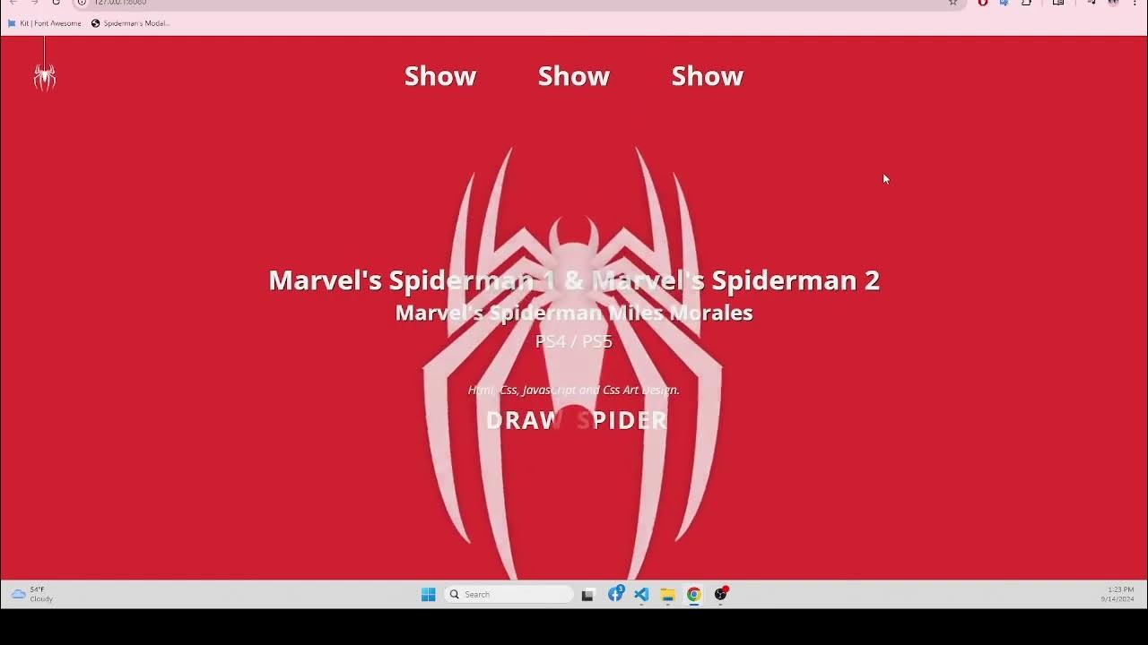 Spiderman Mini Project = Html, Scss - Bem, Little Css Art ( Spider ), Vanilla js - YouTube