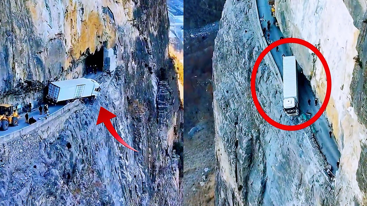 Horrible road hanging on the cliff | China's most terrifying roads ...