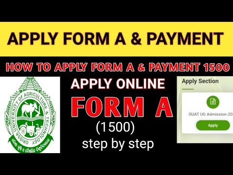 HOW TO APPLY FORM A IN OUAT 2023 STEP BY STEP|| FILLUP FORM A - YouTube