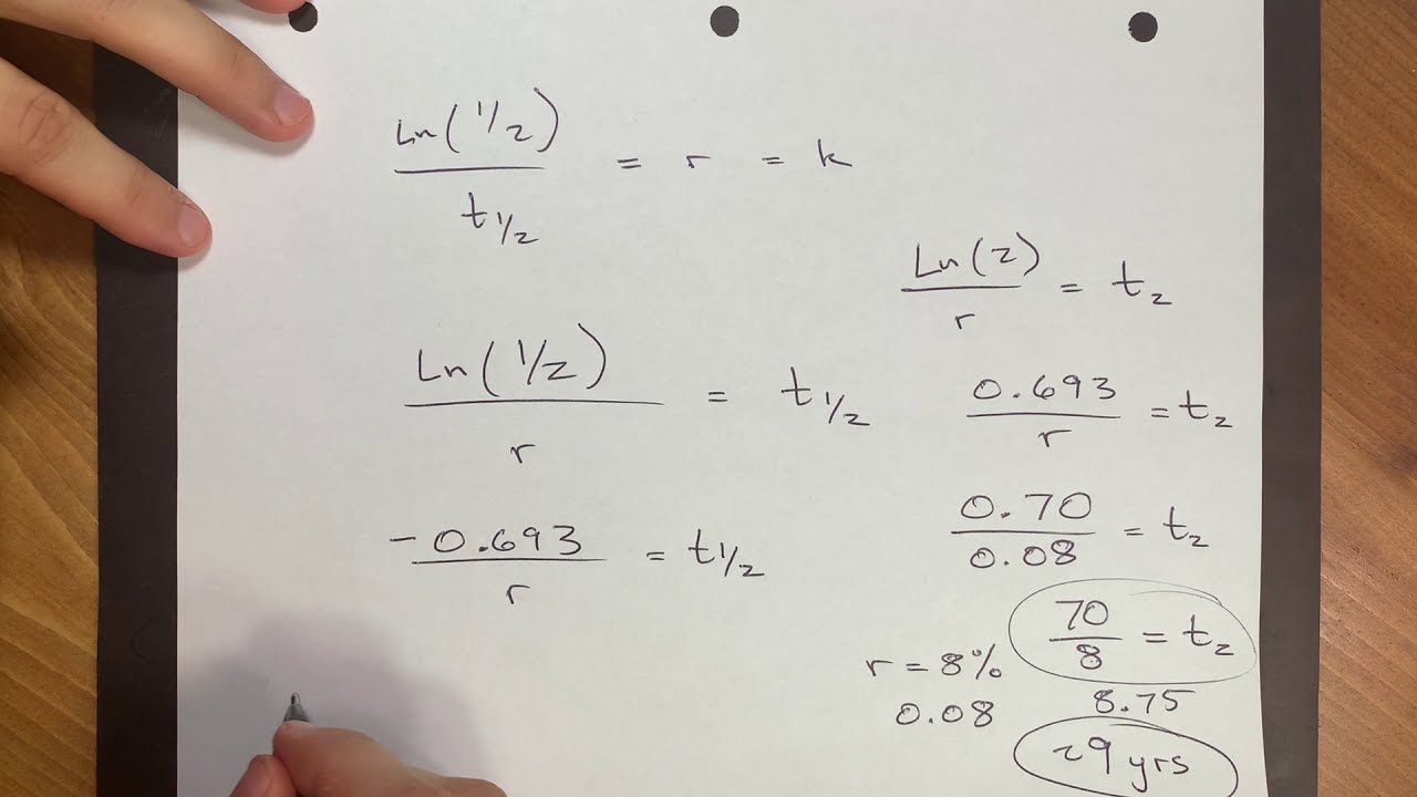 Exponential decay: half life - YouTube