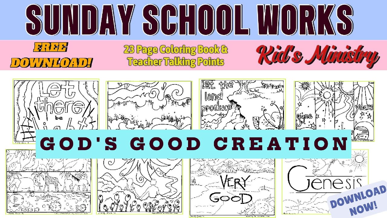 God's Good Creation - 23 Page Coloring Pages for your Kid's Ministry ...