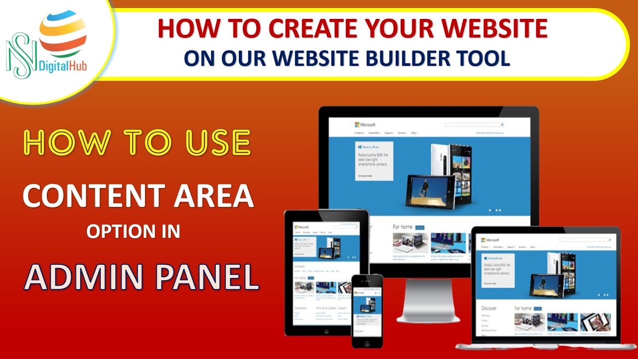 How to use Content Area for Website Design | SN Digital Hub Website ...