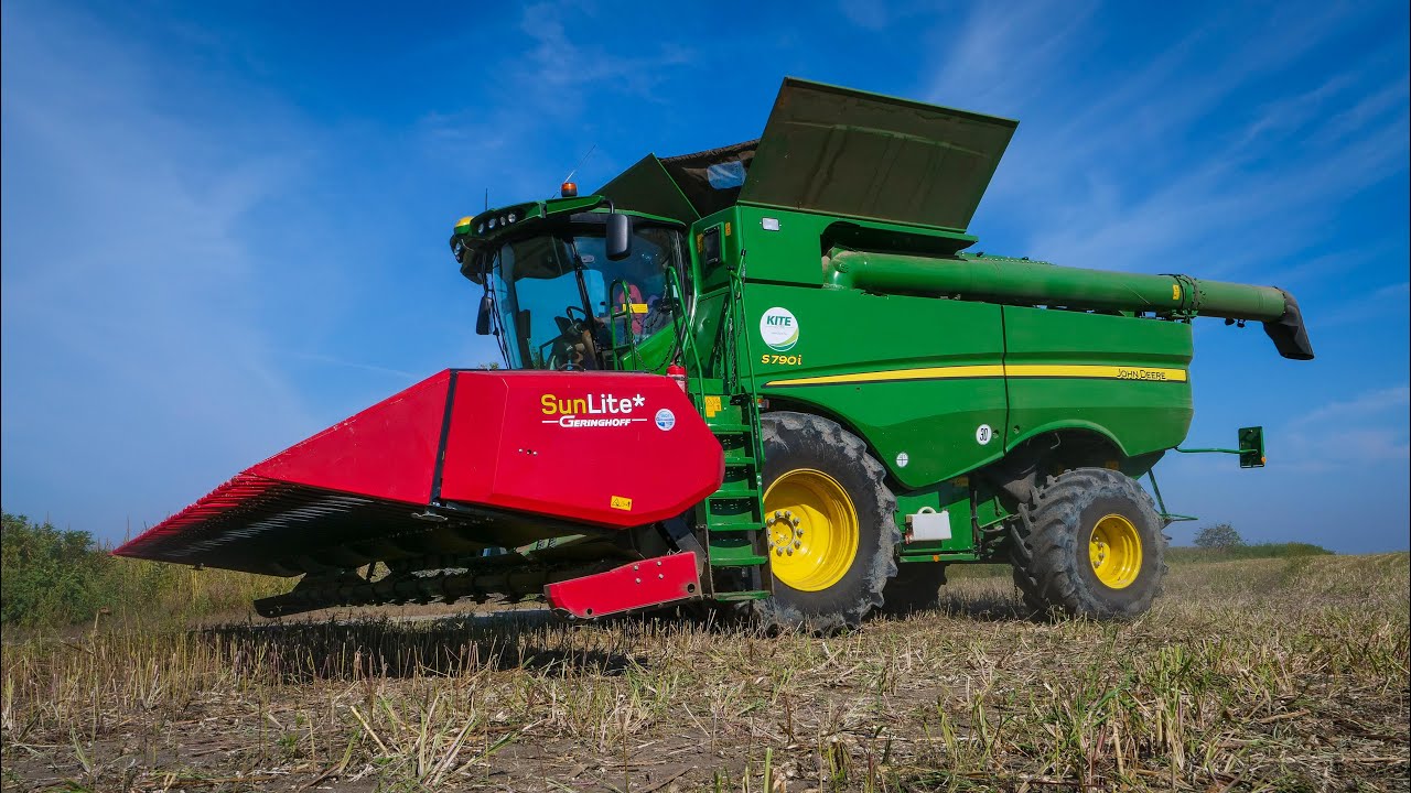 John Deere S790i x2 + Geringhoff SunLite* Horizon | 🌻 Napraforgó aratás ...
