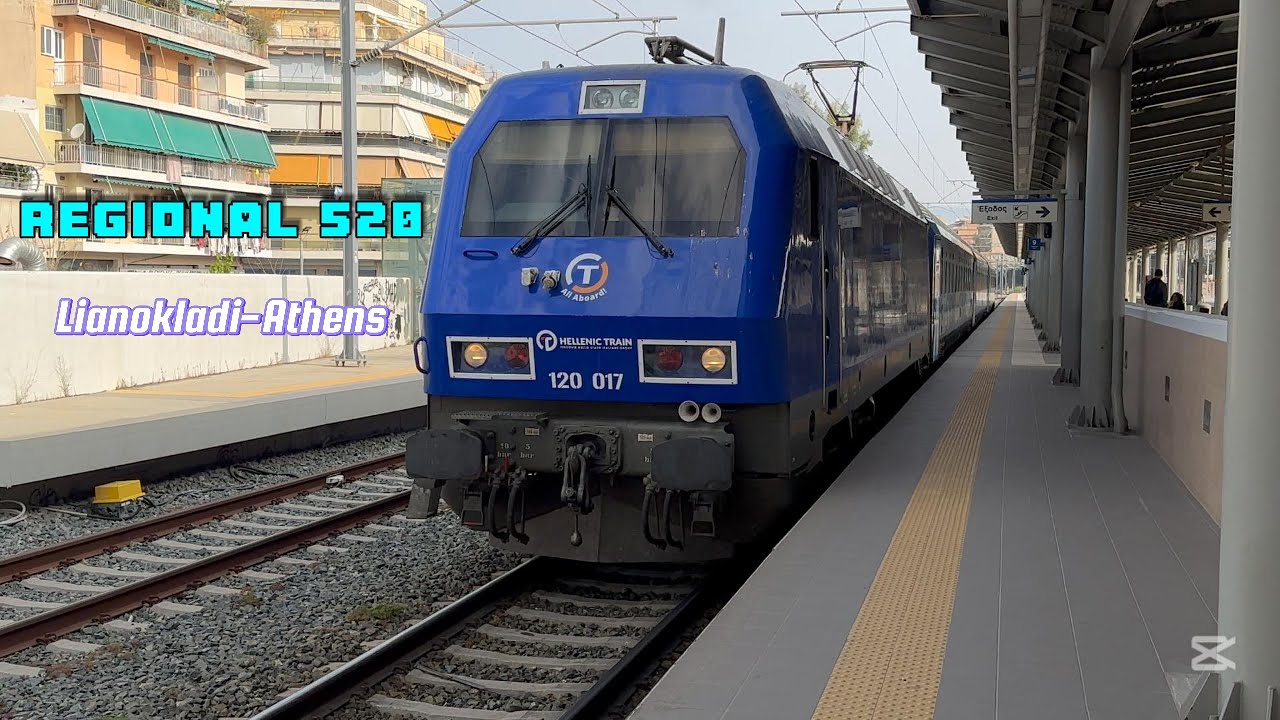 (4K) Hellas Sprinter 120 017 at Athens Station - YouTube