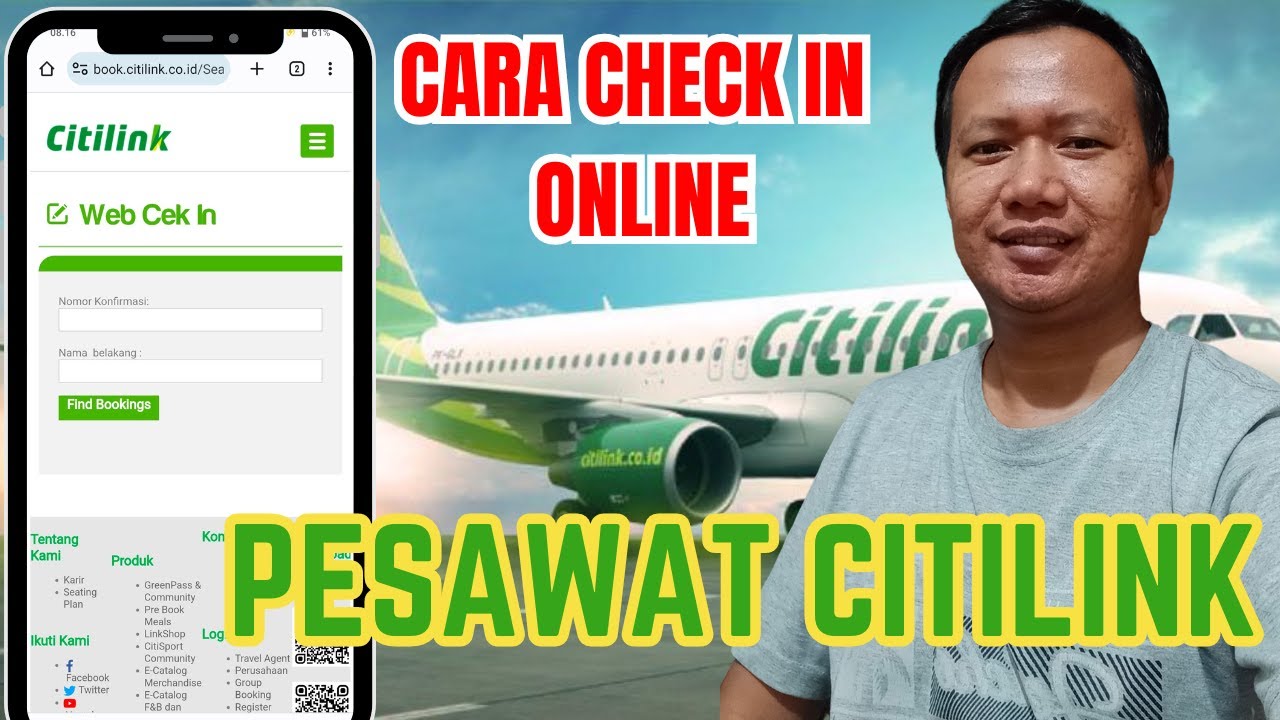 CARA CHECK IN ONLINE NAIK PESAWAT CITILINK MENGGUNAKAN HP || CARA NAIK ...