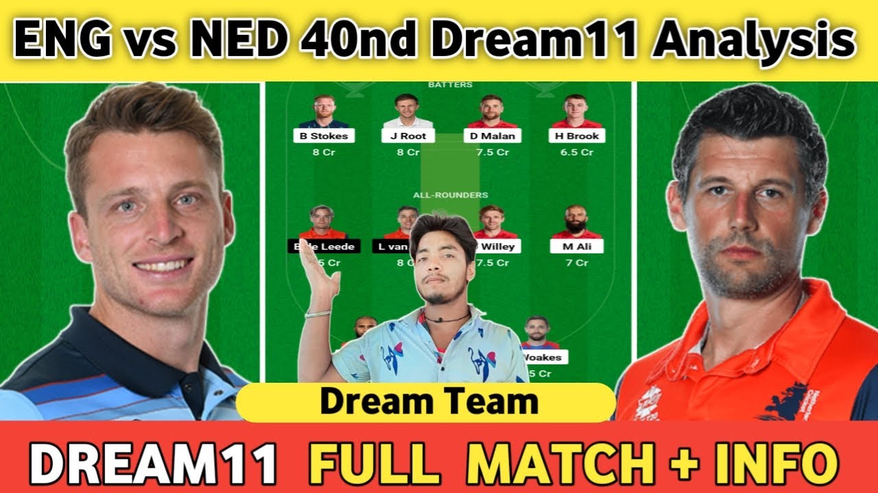 Nederland vs England 40nd ODI Dream 11 Team, NED vs ENG Dream 11 ...