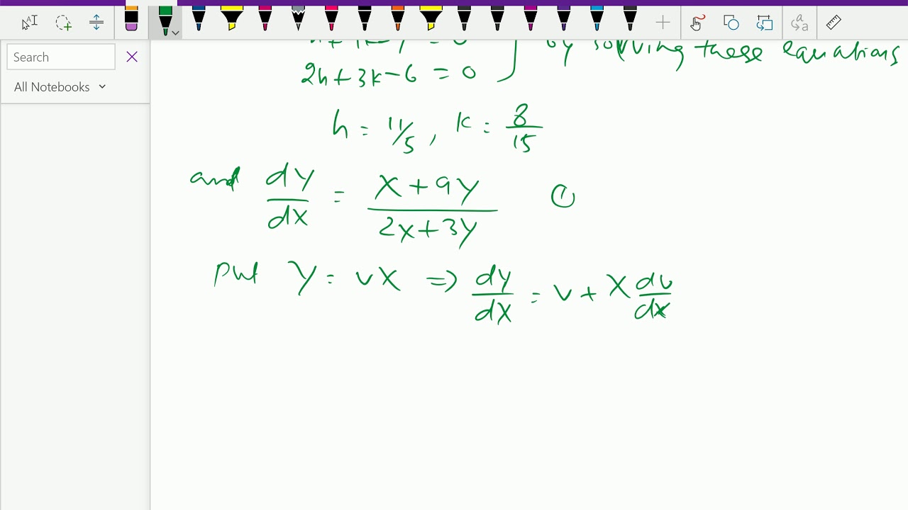 Differential equations : - ( Equation reducible to homogeneous form ...
