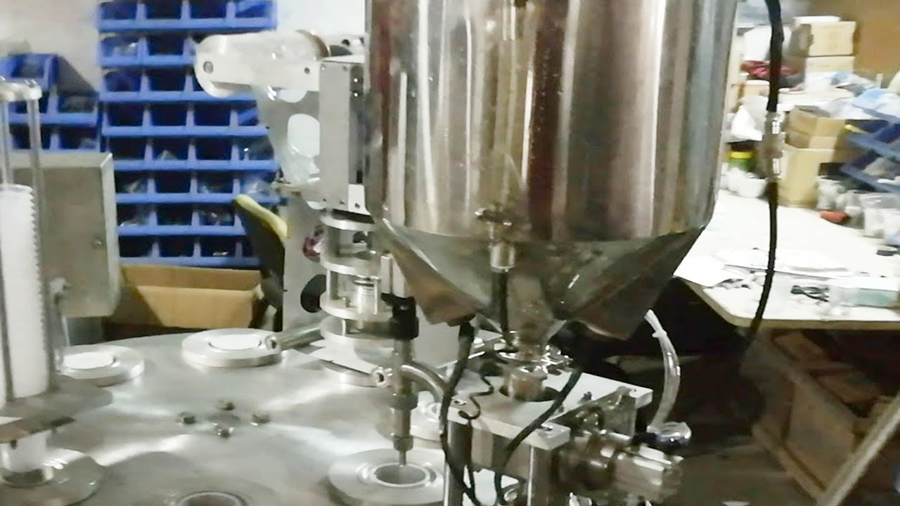 rotary cup Hummus filling sealing capping machine with date pirnter ...