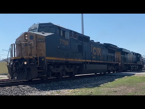 CSX M326 woth CSX #7799 and CSX #882 with 59 cars - YouTube