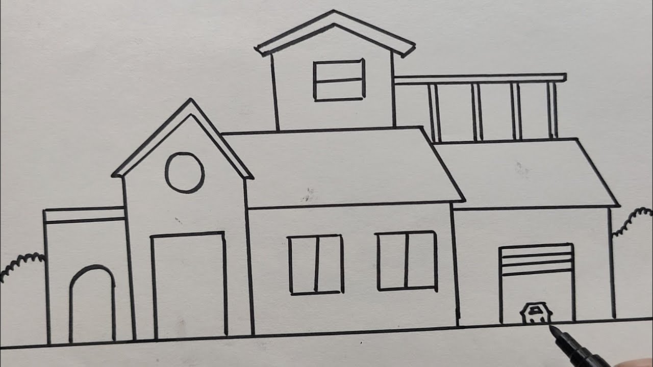Easy House Drawing Technic For Kids || How to Draw Easy Drawing - YouTube