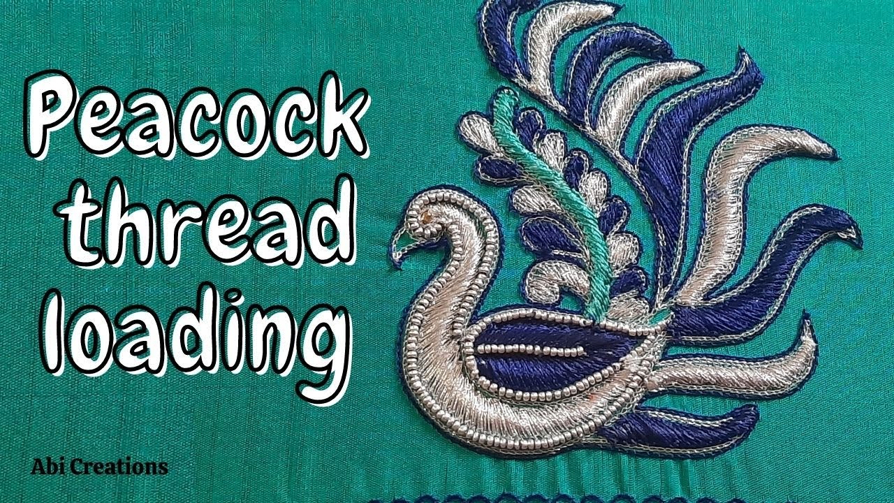 Loading in aari | Peacock thread loading in aari work | Abi Creations ...