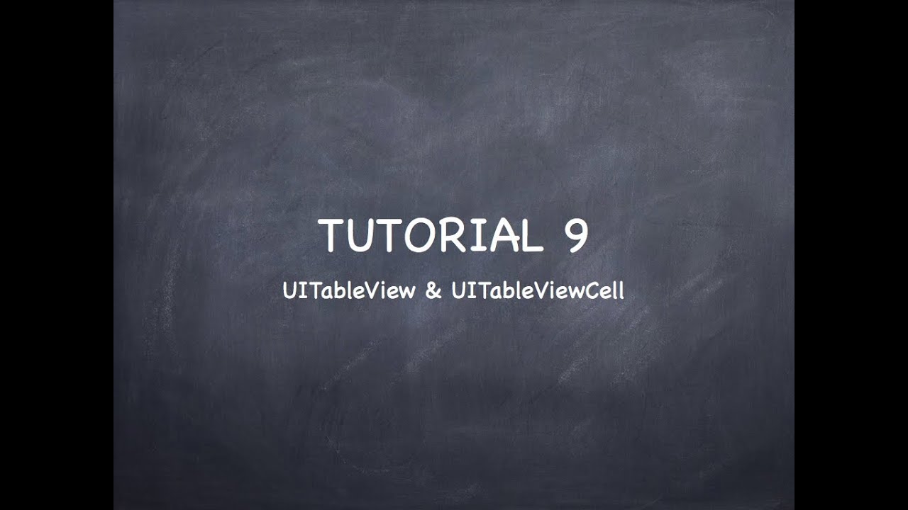 Ios Tutorial 9 Uitableview And Uitableviewcell Youtube