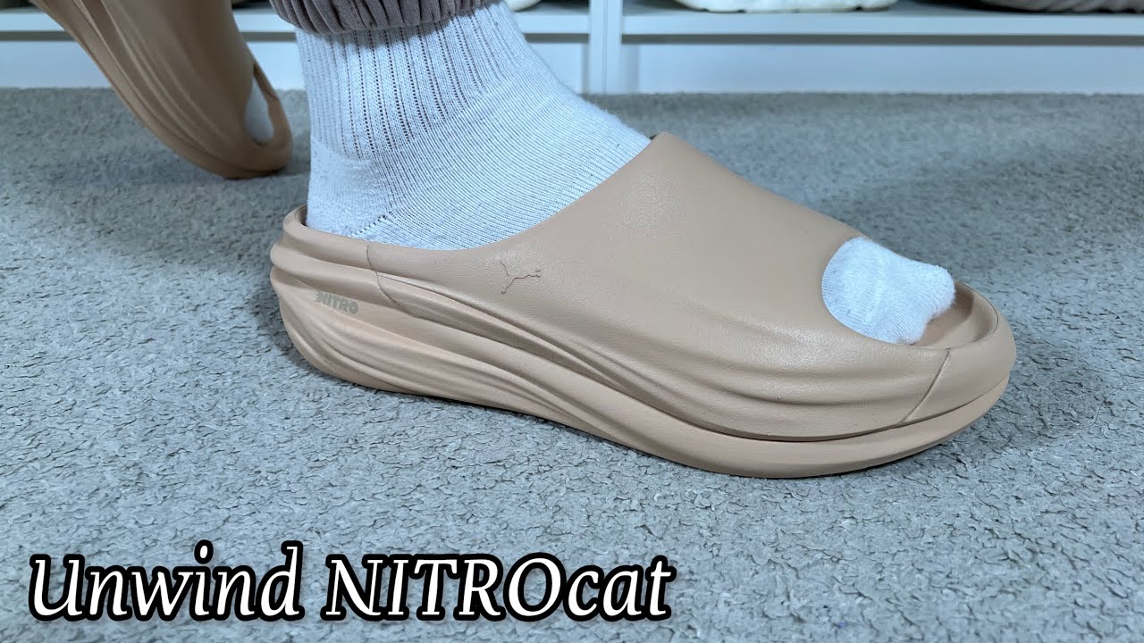 Puma Unwind Nitrocat Slides Review& On foot - YouTube