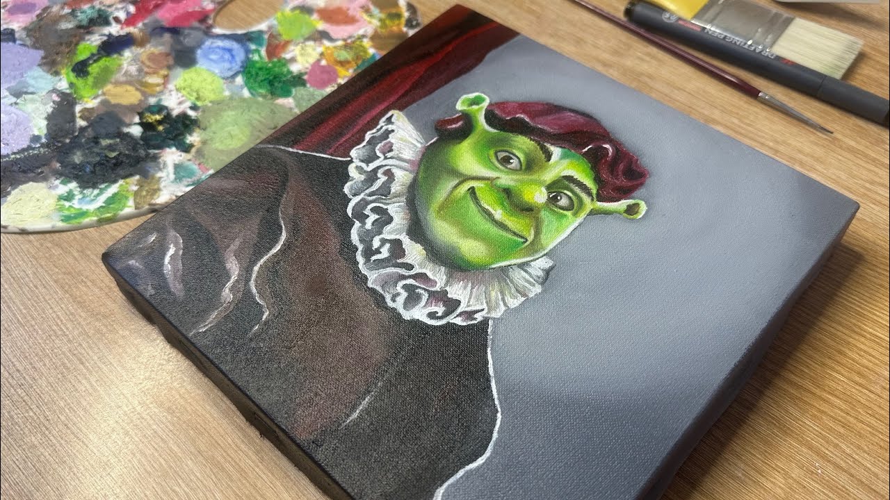 How to paint Shrek character in the most attractive Method | Oil ...