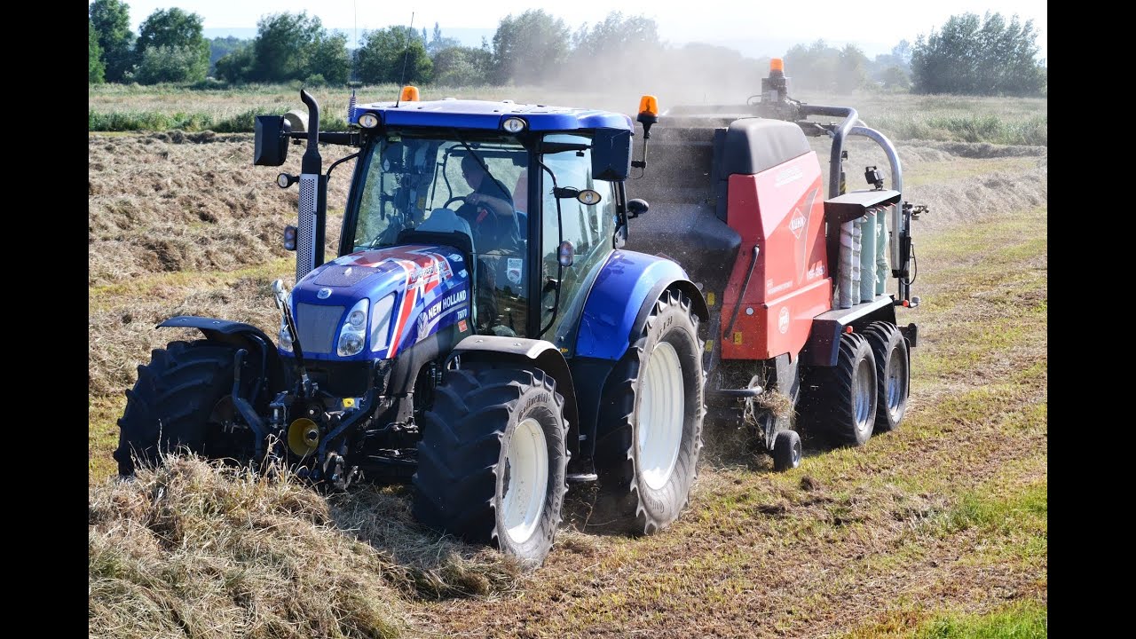 Round Baling Hay 2013 - YouTube