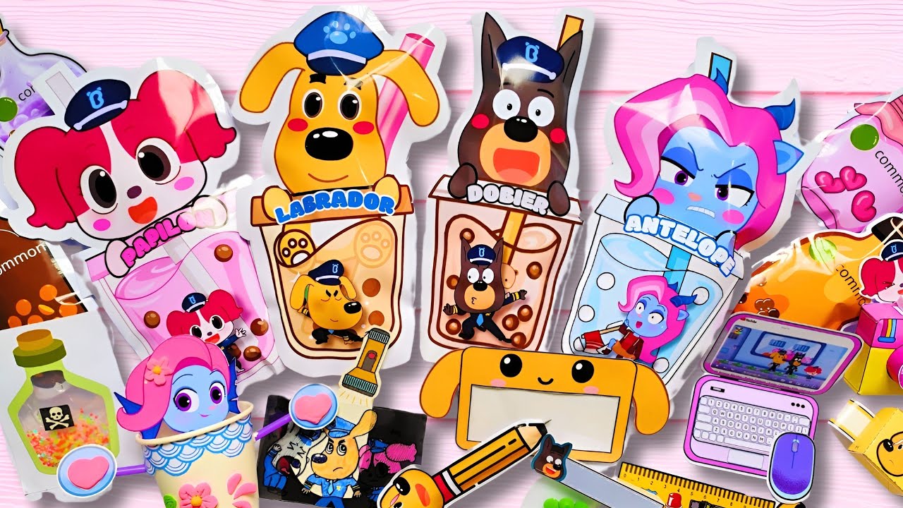 🚔 Paper DIY 🚔 Cute Sheriff Labrador Blind Bag Unboxing| How to make ...