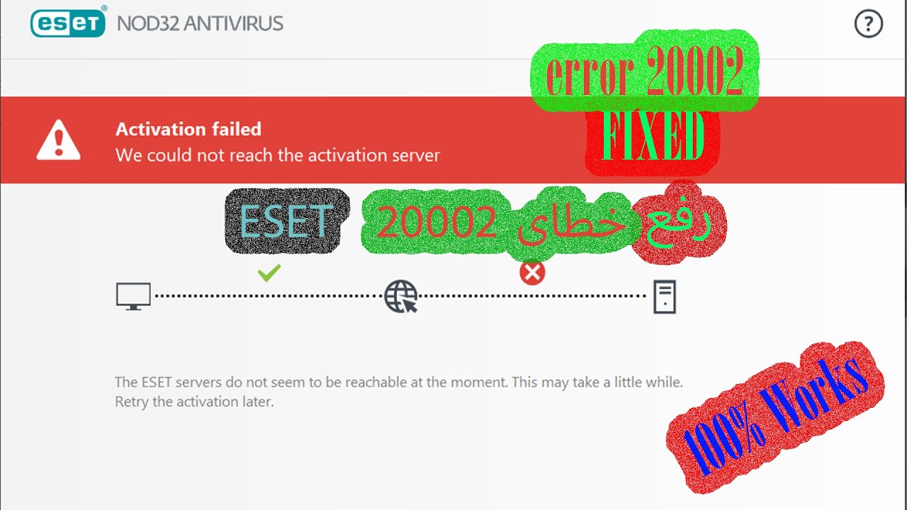 Solution error activation ESET 2022 ERROR ECP 20002 | رفع ارور است آنتی ...