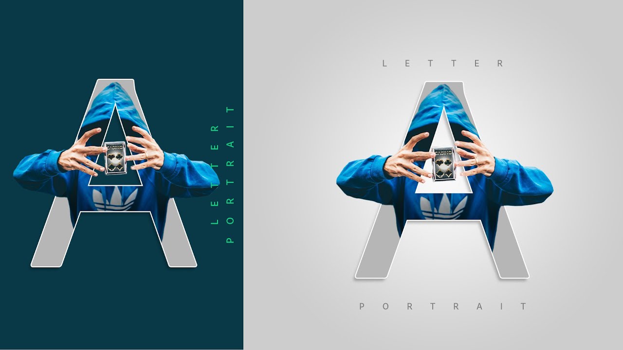 How to make a Letter Portrait Poster Design in Photoshop - YouTube