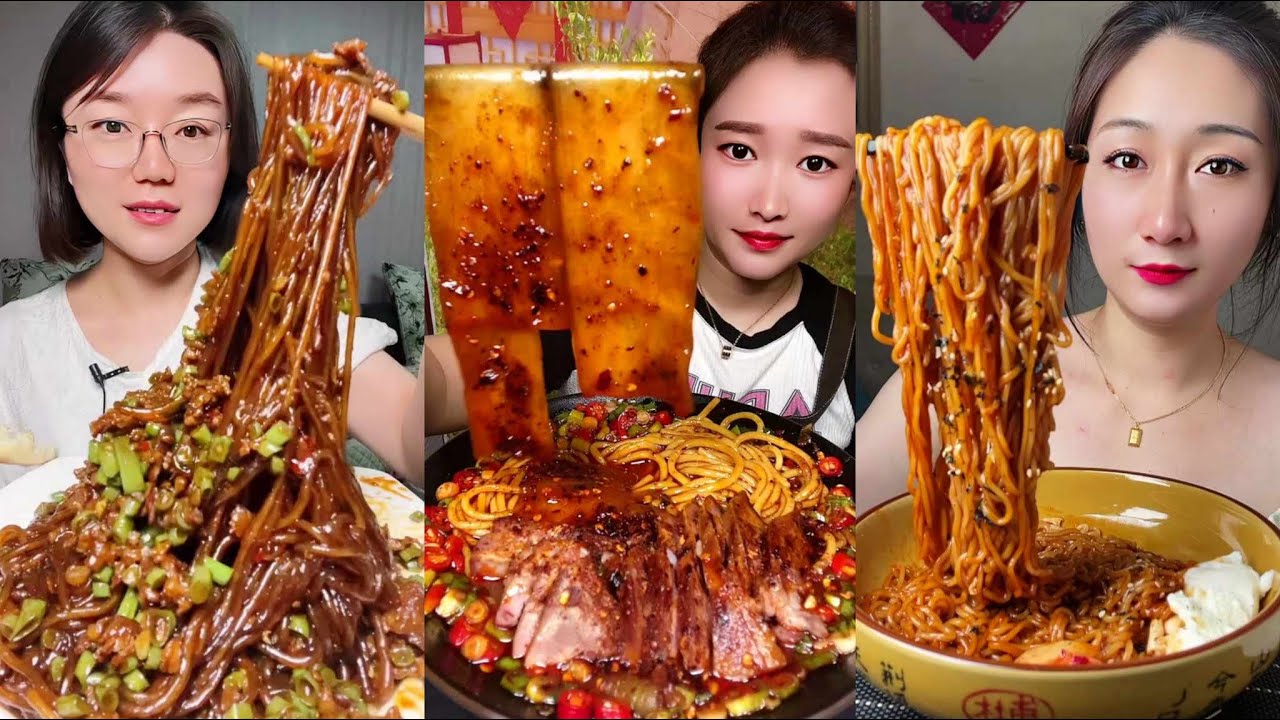 ASMR MUKBANG | 불닭볶음면먹방 | 중국면계란 먹방 | 삼겹살카레 | 카레볶음밥 | 팽이버섯 | 김치수육면 | 중국당면 ...