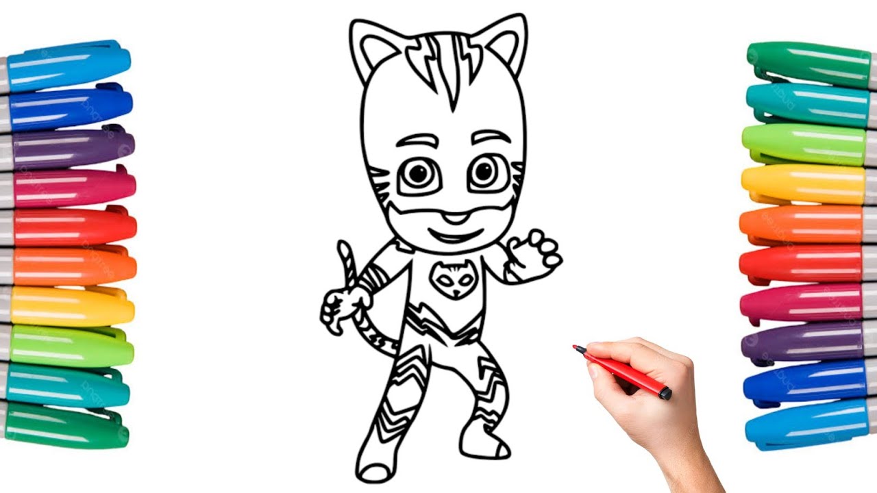 PJ Masks Coloring Fun - Color Catboy - Easy Drawing PJ Masks Coloring ...