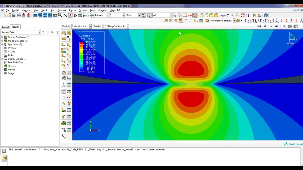 Hertz Contact Simulation using Abaqus ( FEA / CAE ) - YouTube