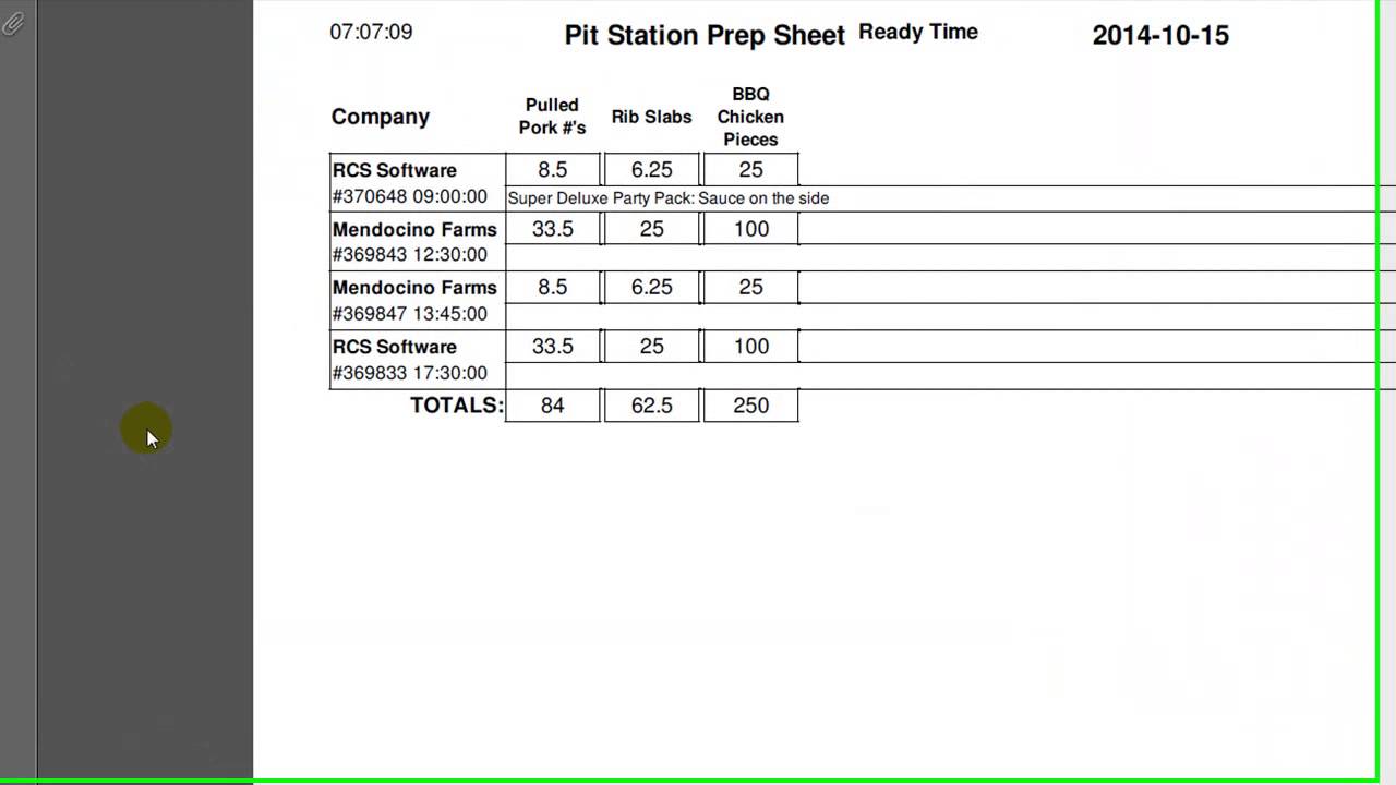 Catering Software Custom Kitchen Production Reports - YouTube
