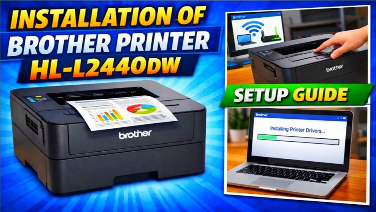 Brother printer installation || brother HL L-2440 DW MODEL PRINTER ...