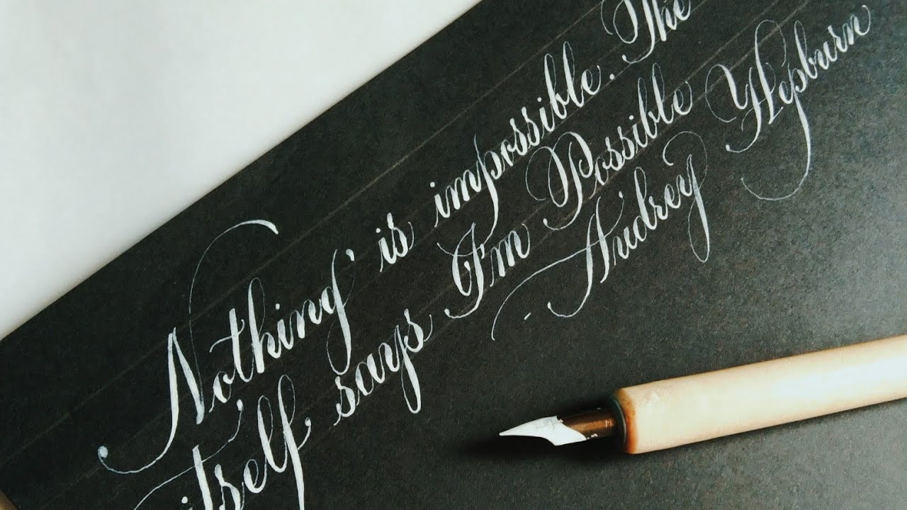 Calligraphy with white ink|Copperplate script on black paper|Beautiful ...