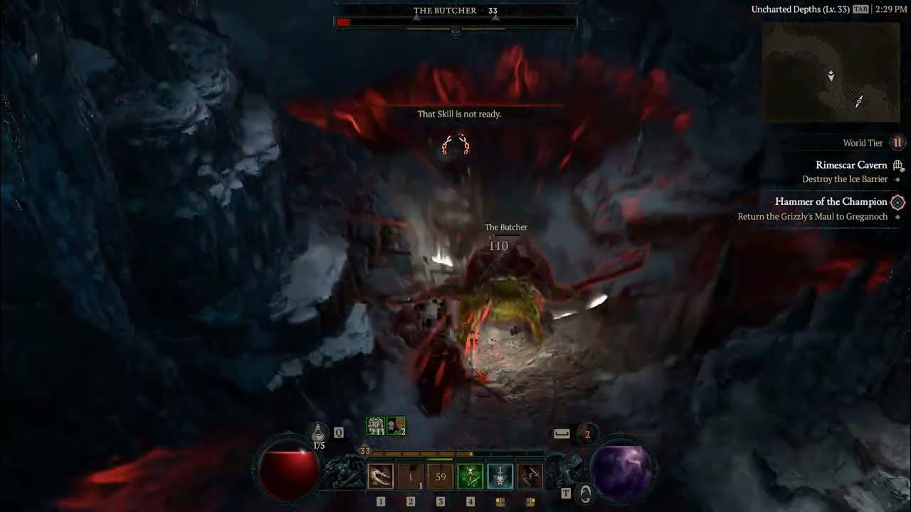 Diablo 4 - SOLO BUTCHER WORLD TIER 2- Rogue LvL 33 Twisting Blade! - YouTube